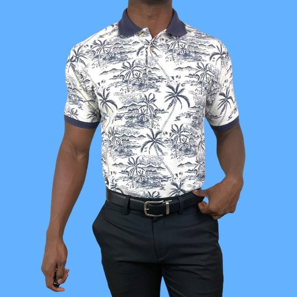 Shirts | Big Dogs Tropical Print Polo Shirt | Poshmark